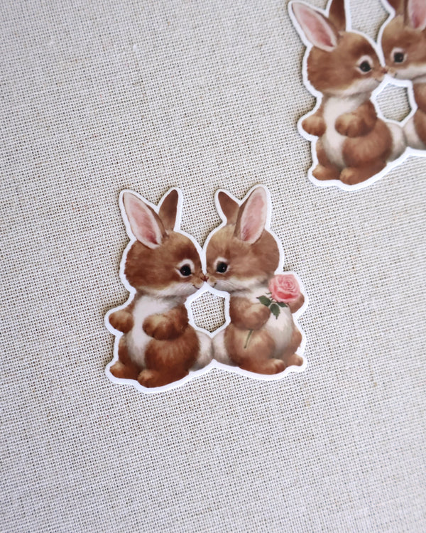 Cute Bunny Couple Sticker – BooksWithJess